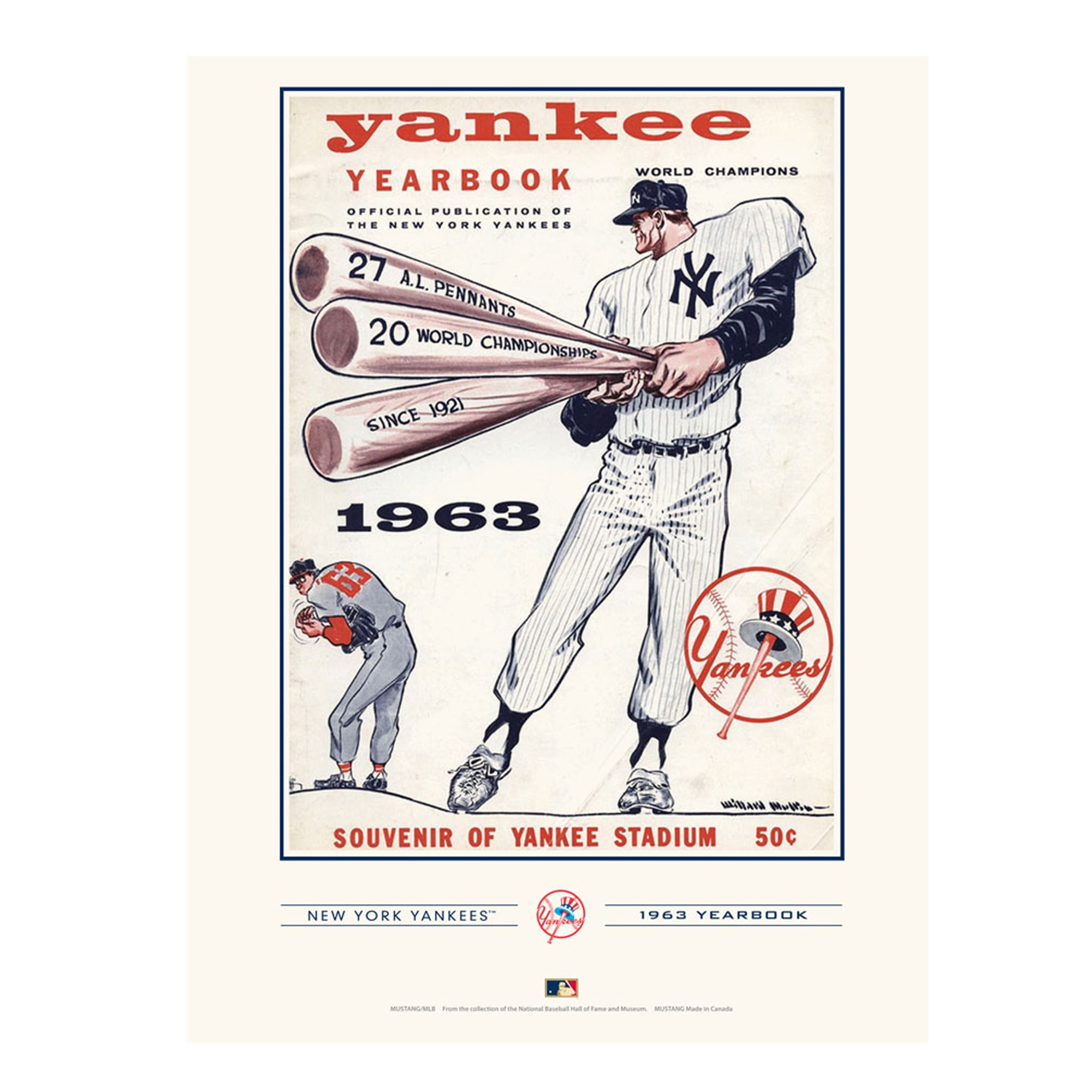 New York Yankees 12" x 16" 1963 Program Cover Art Print - Walmart.com