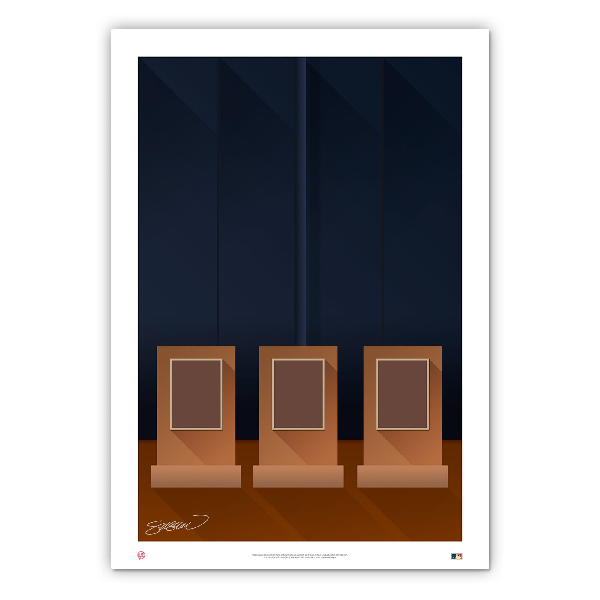 New York Yankees 14'' x 20'' Minimalist Yankee Stadium Fine Art Print ...