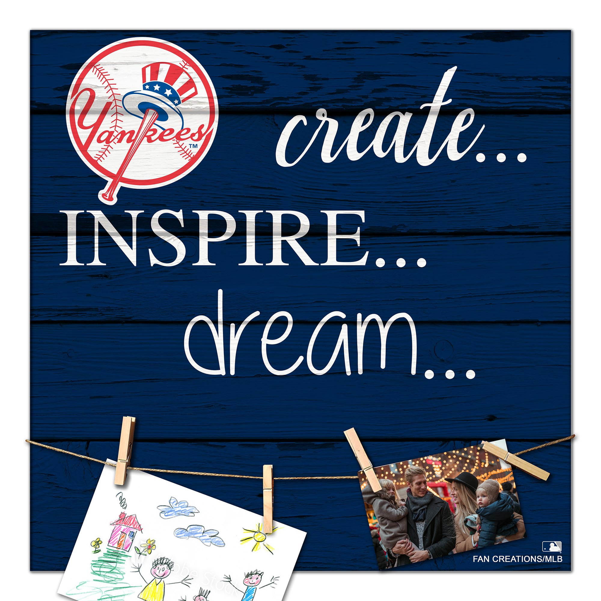 New York Yankees 18'' x 18'' Create Inspire Dream Sign - Walmart.com