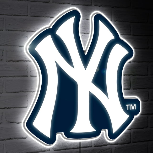 New York Yankees LED Team Logo Shaped Lighted Wall Sign - Walmart.com