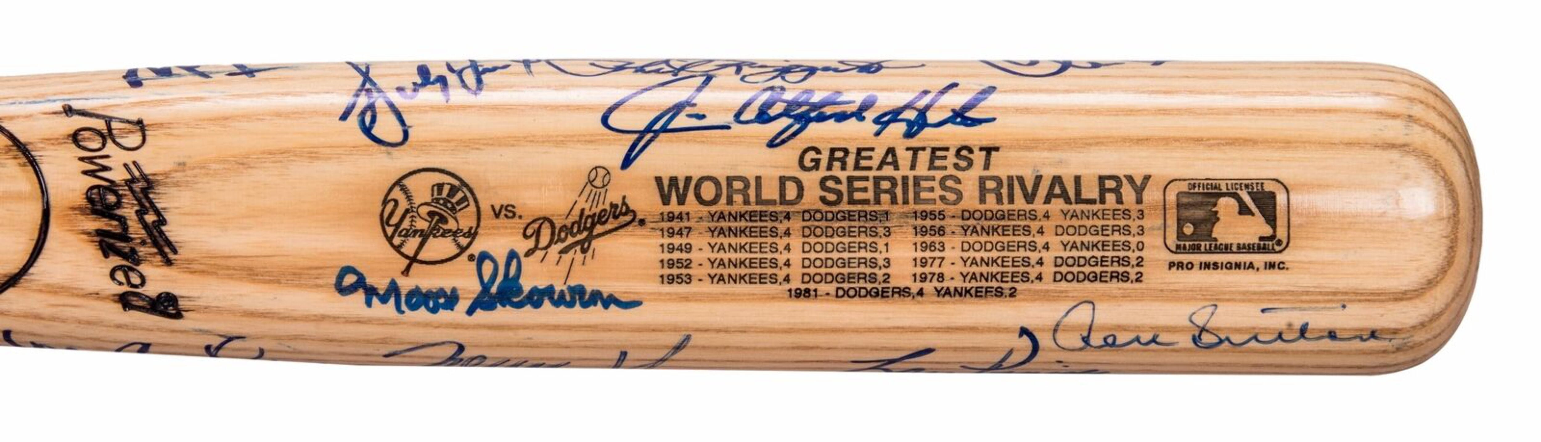New York Yankees Los Angeles Dodgers Team Signed World Series Bat JSA ...