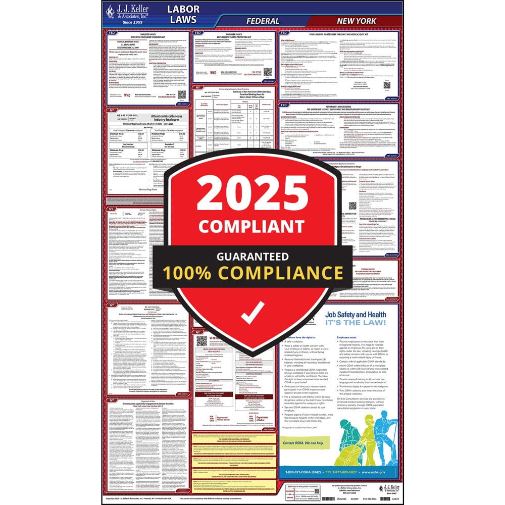 New York and Federal Labor Law Poster (English, NY State) - OSHA ...
