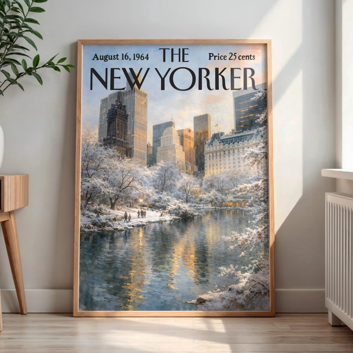 New Yorker 1964 Central Park Winter Snow Vintage Magazine Cover NYC ...