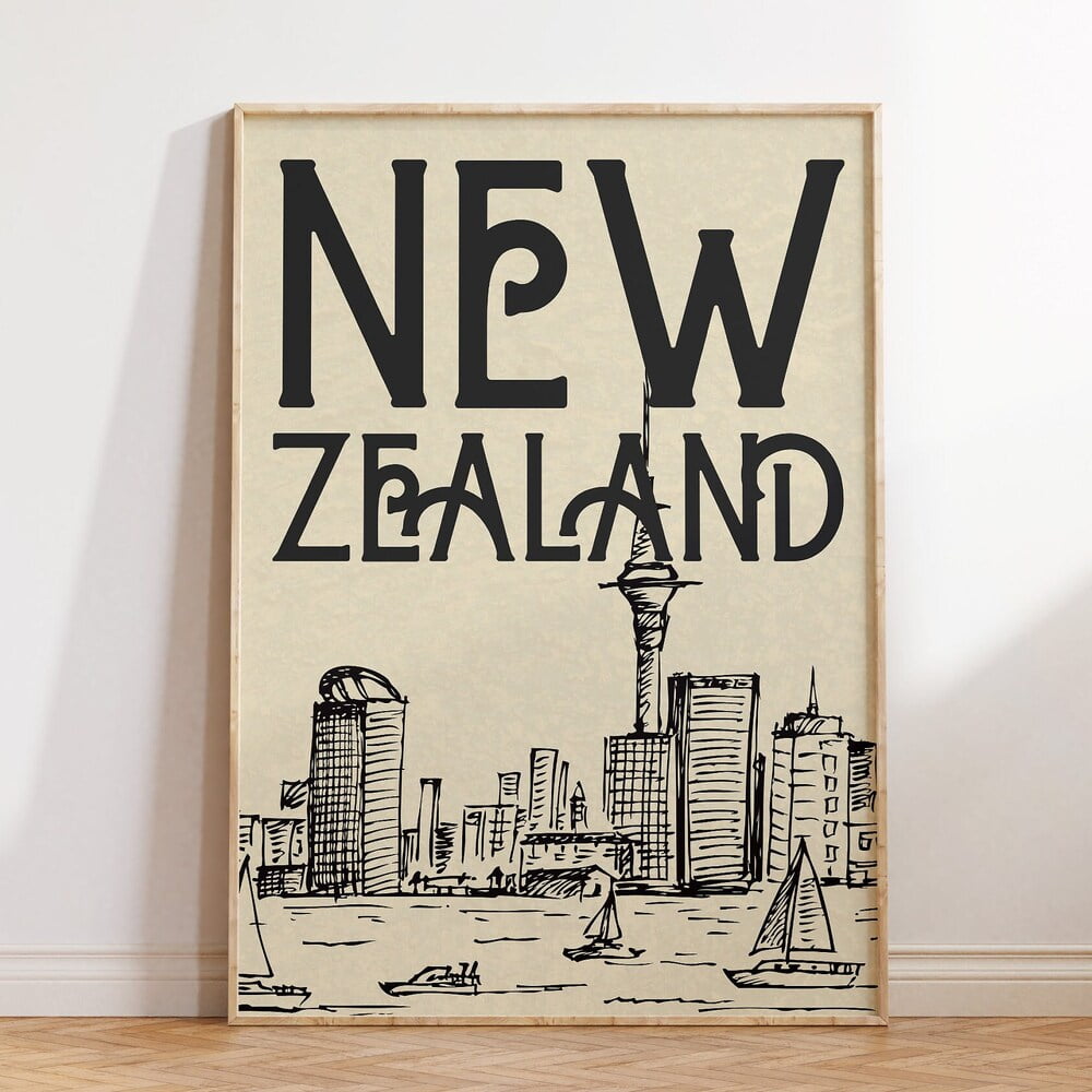 New Zealand Art Vintage New Zealand Print New Zealand Wall Art New ...