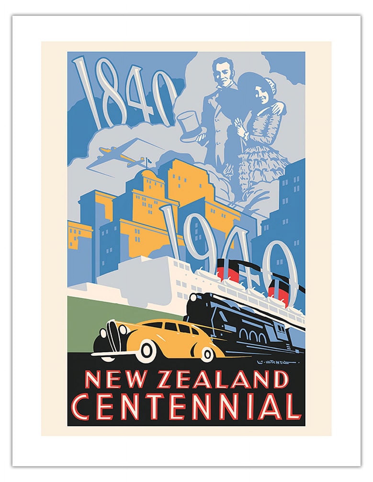 New Zealand Centennial 1840-1940 - Vintage Travel Poster by Leonard C ...