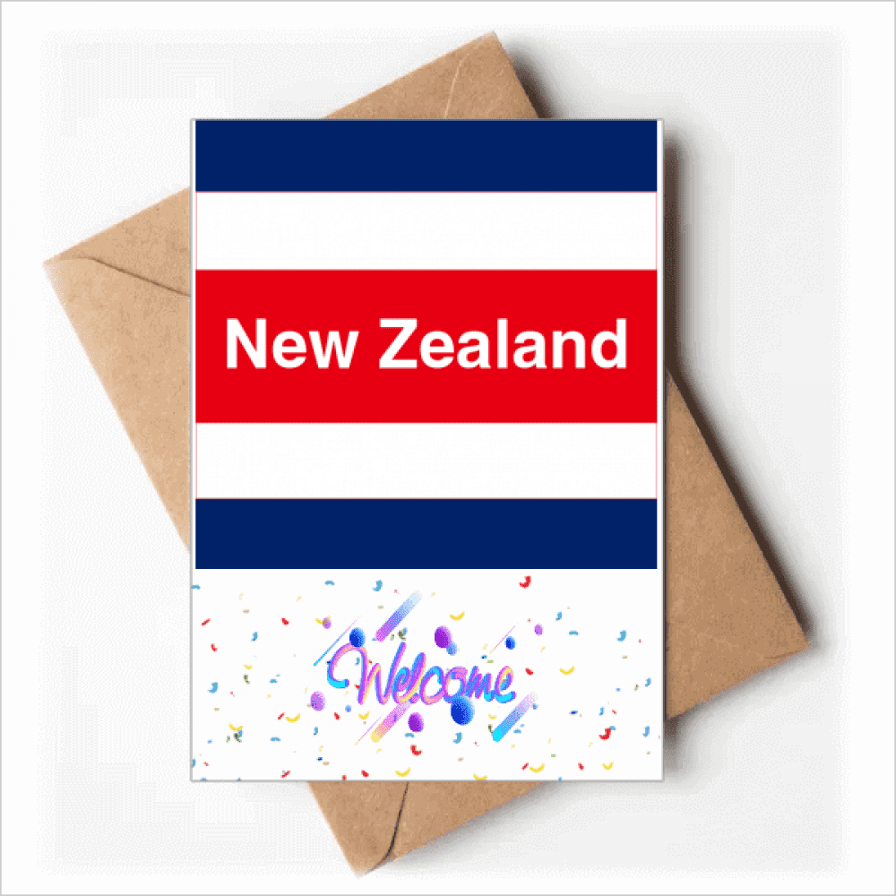 New Zealand Flag Colors Representative Welcome Back Greeting Cards ...