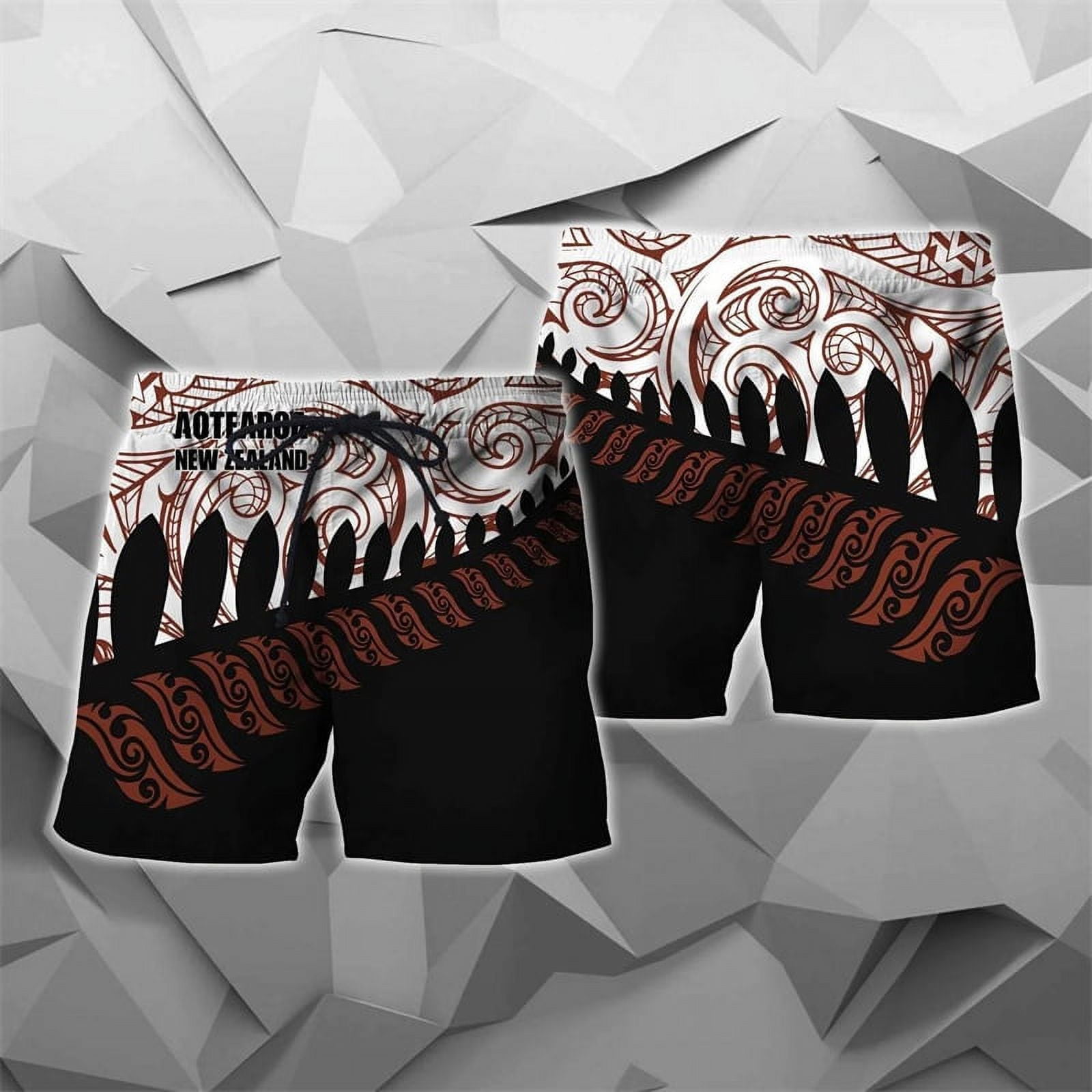 New Zealand Kiwi Bird Silver Fern Men Shorts 3D Veteran Short Pants Lest We Forget Printed Board ...