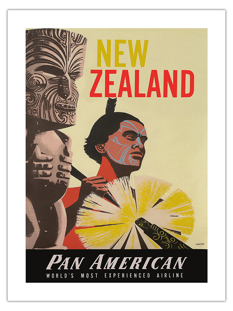 New Zealand - Pan American World Airways - Native Maori Warrior and ...