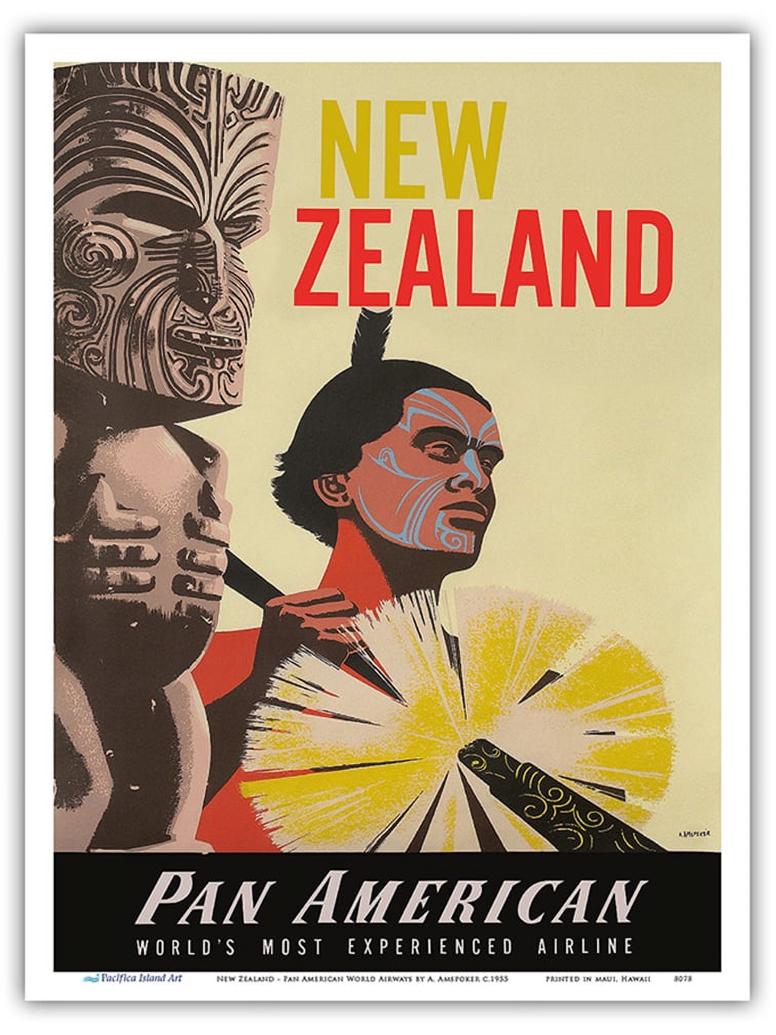 New Zealand - Pan American World Airways - Native Maori Warrior and ...