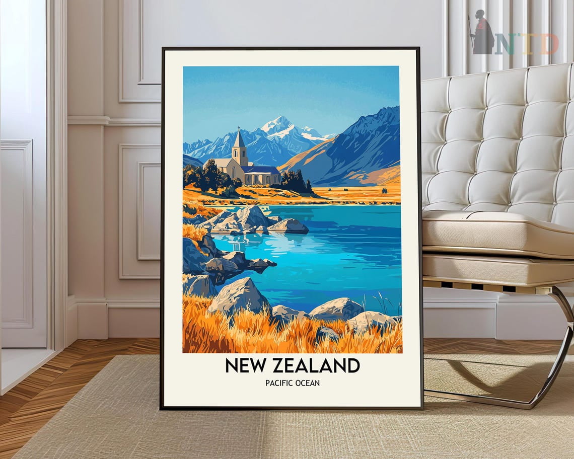 New Zealand Print, New Zealand Art, New Zealand Poster, New Zealand ...