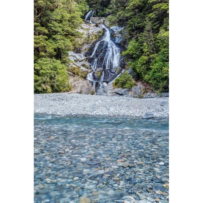 New Zealand South Island Mt Aspiring National Park Fan Tail Falls Print ...