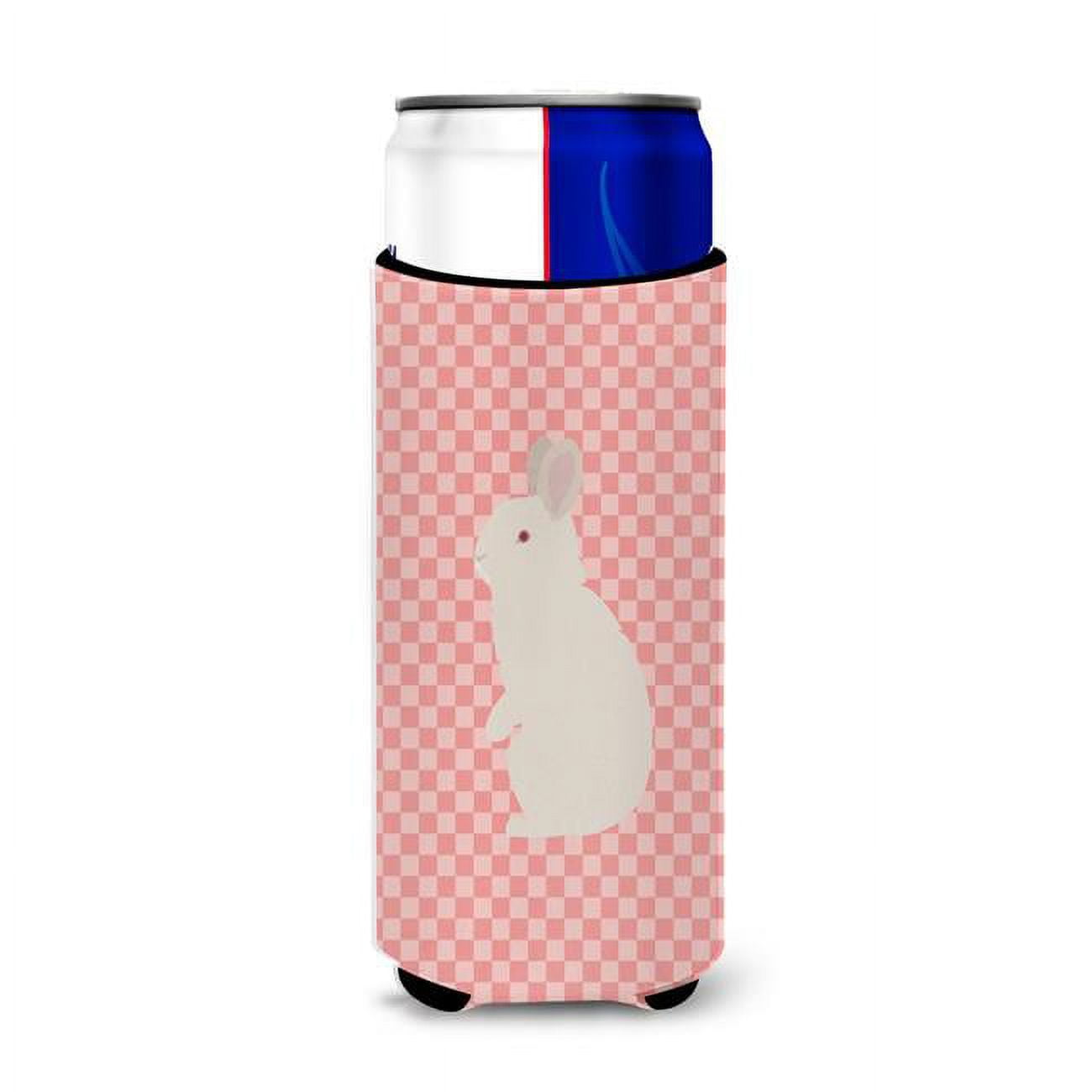 New Zealand White Rabbit Pink Check Michelob Ultra Hugger for Slim Cans ...