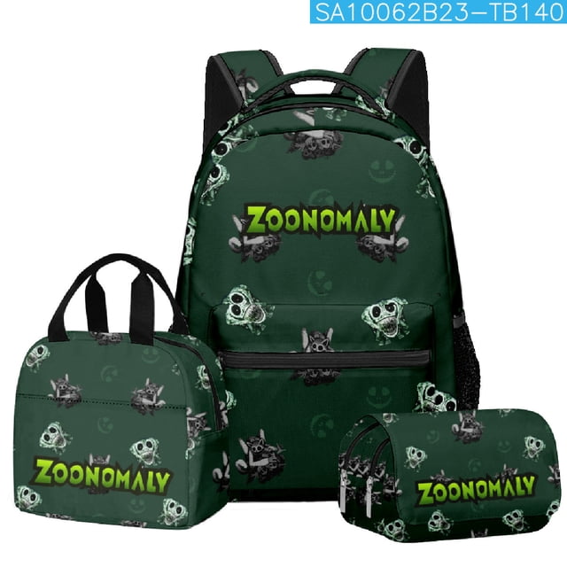 New Zoonomaly deformed zoo student backpack, lunch bag, pencil case, 3 ...