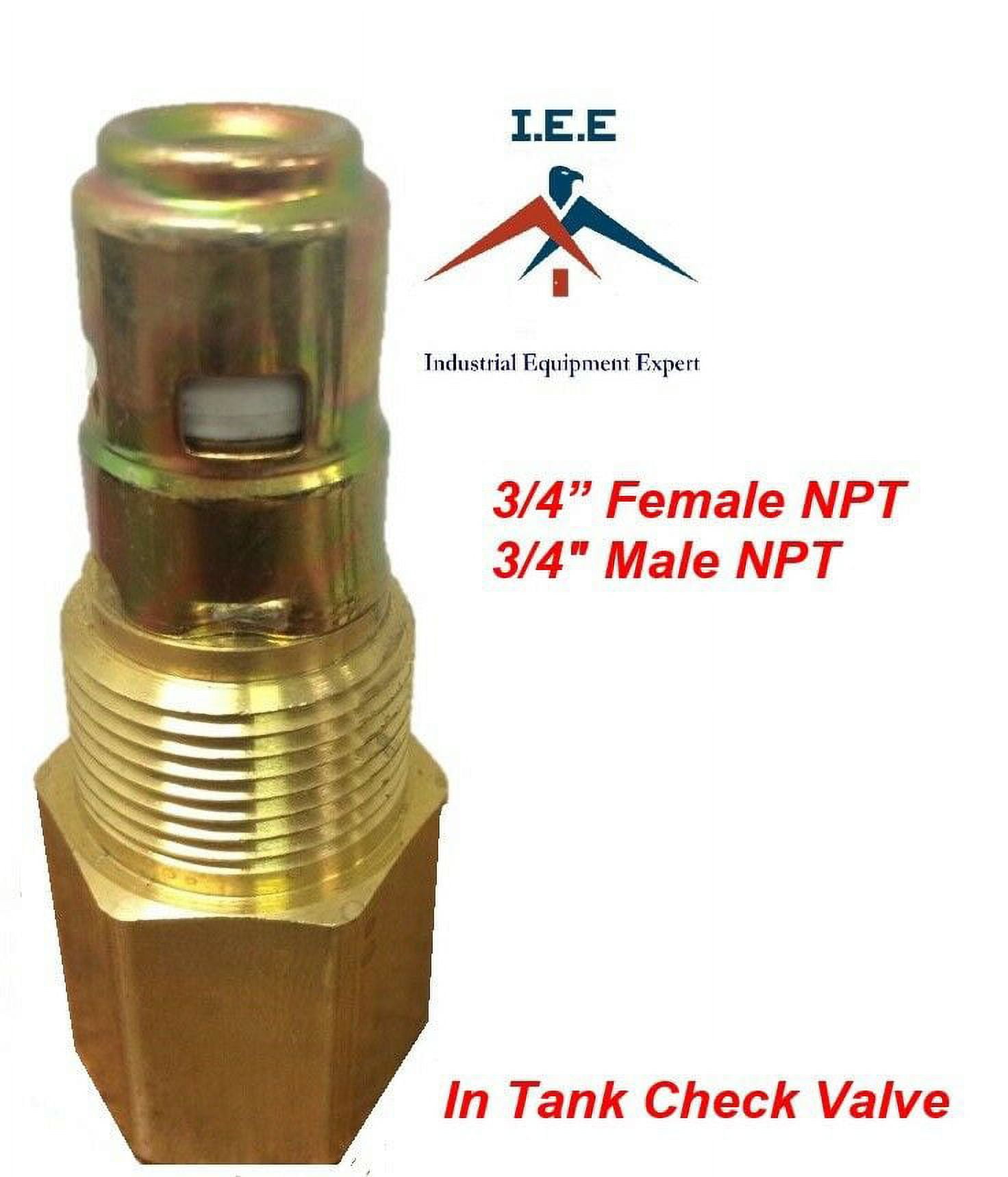 New air compressor in tank check valve 3/4" Female NPT x 3/4 Male NPT ...