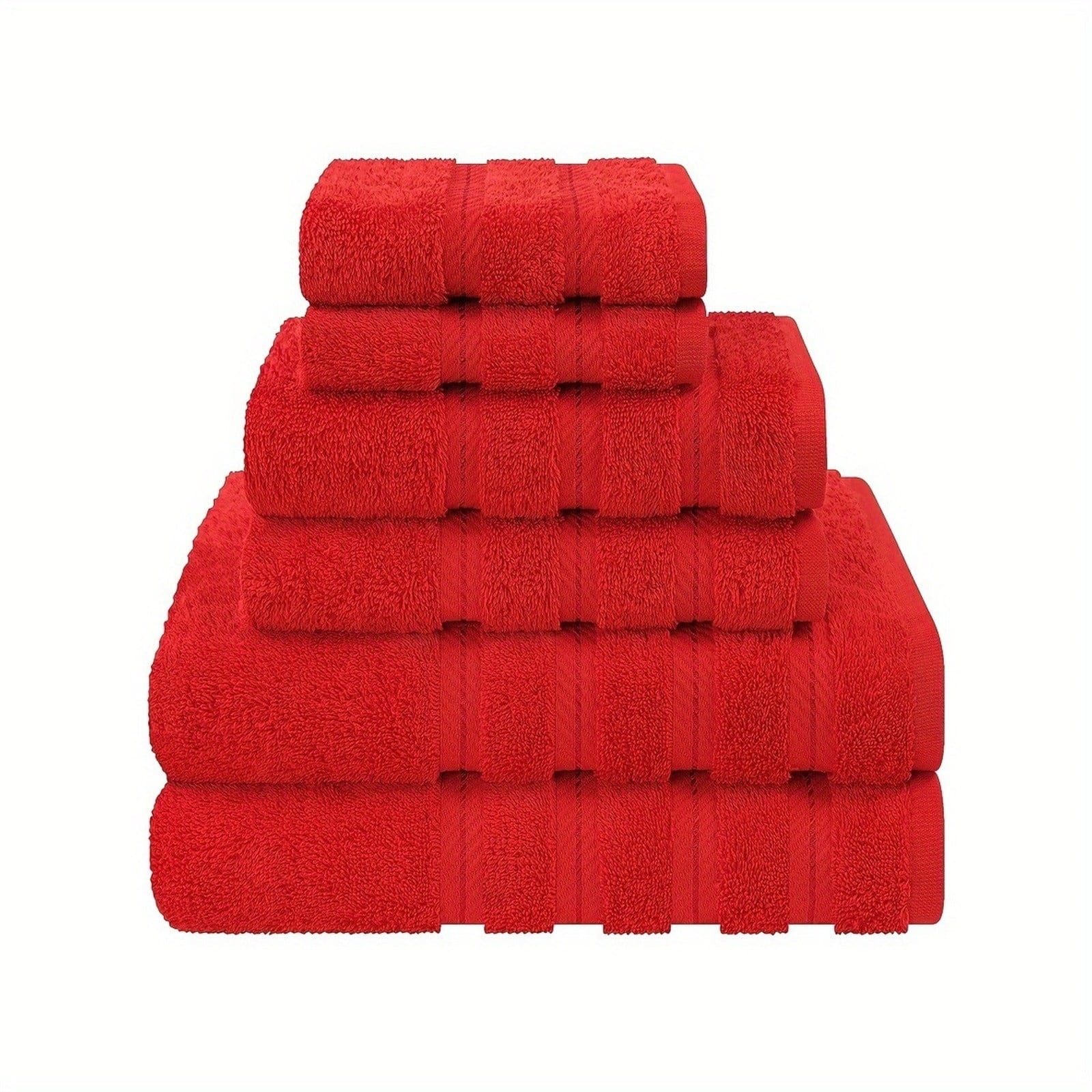 New arrival Polyester bath towel 6 Piece Red Bath Towel Set Luxurious ...