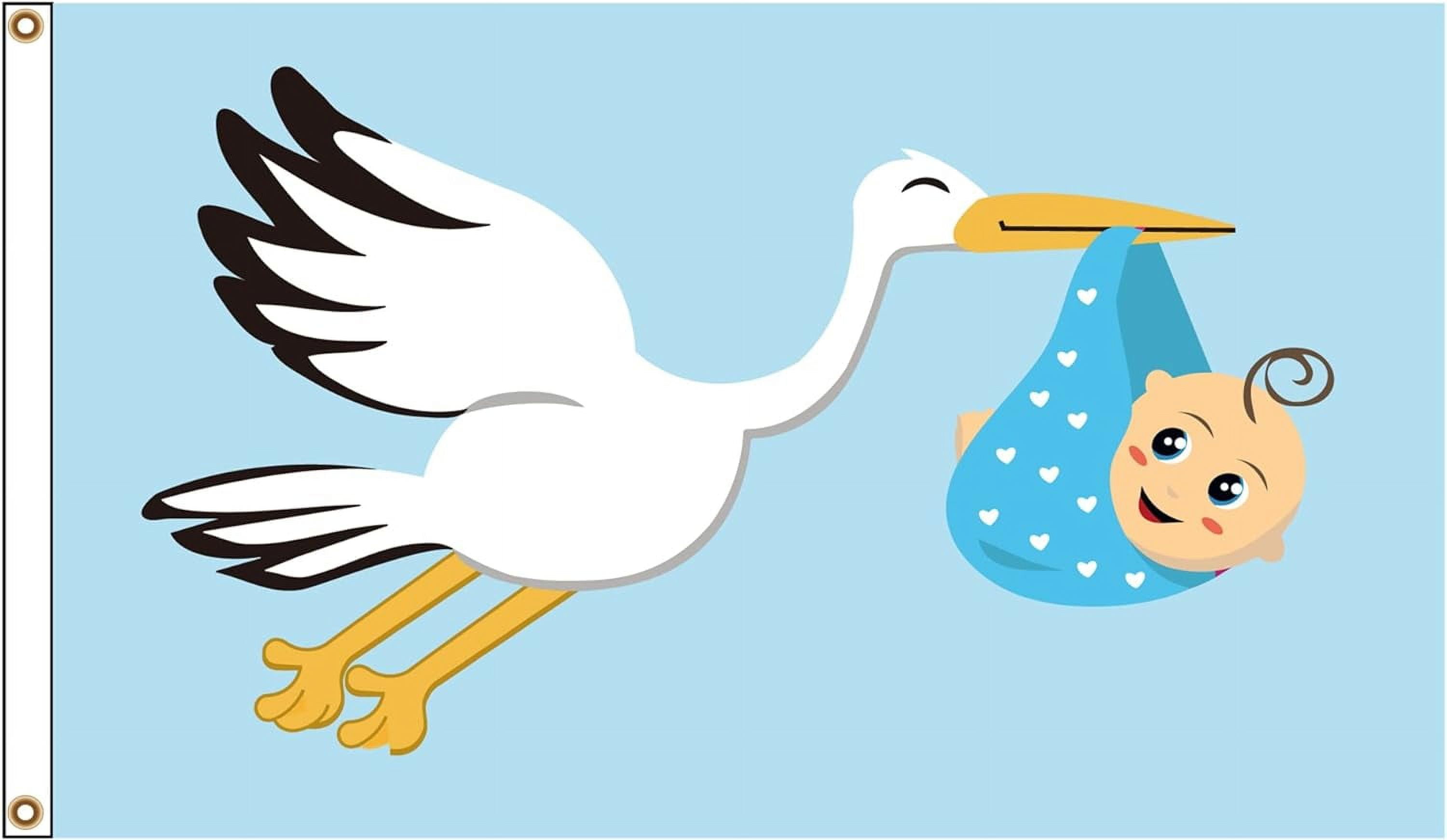 New birth Baby Blue Boy Swan Flag polyester - Walmart.com