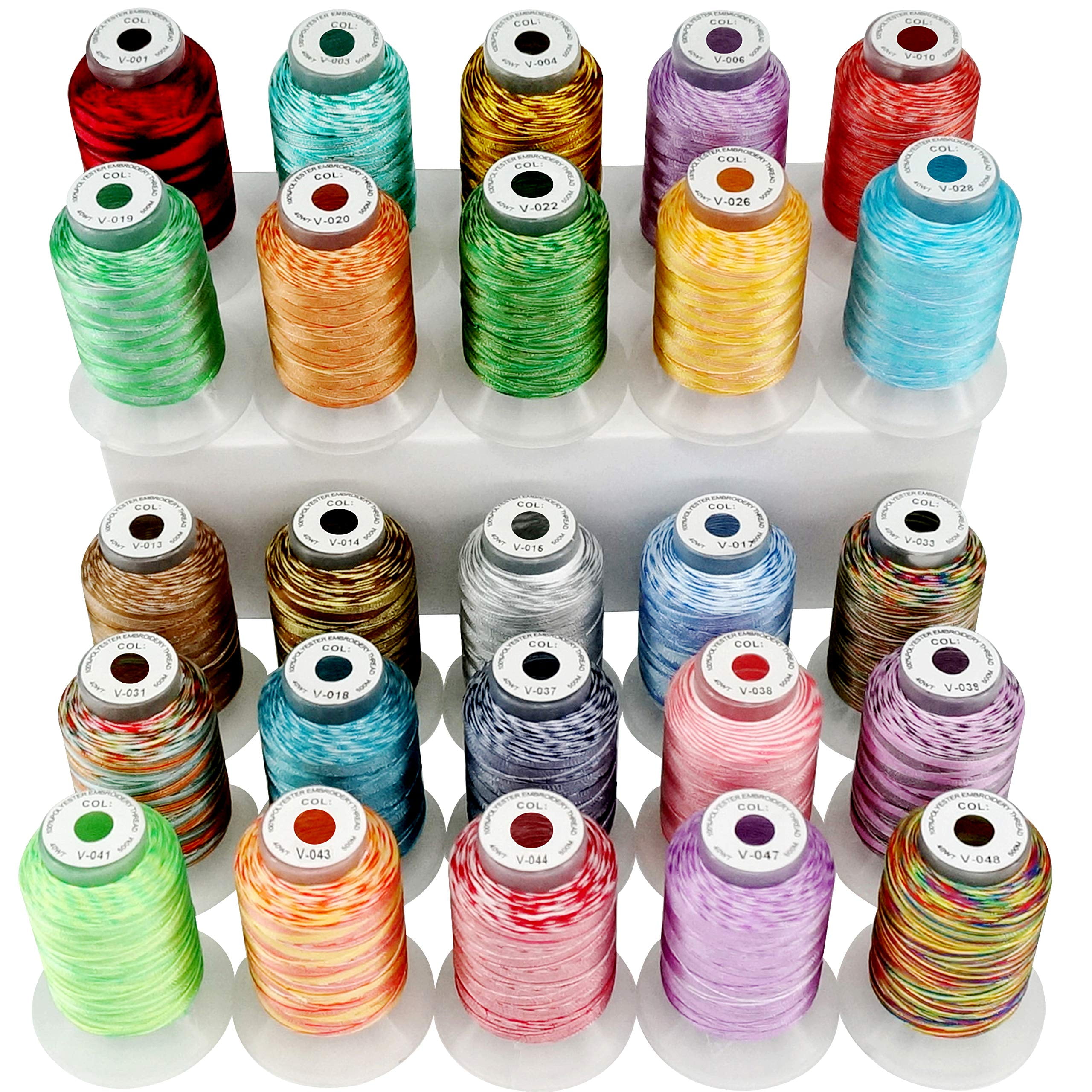 New brothread 25 Colors Variegated Polyester Embroidery Machine Thread ...