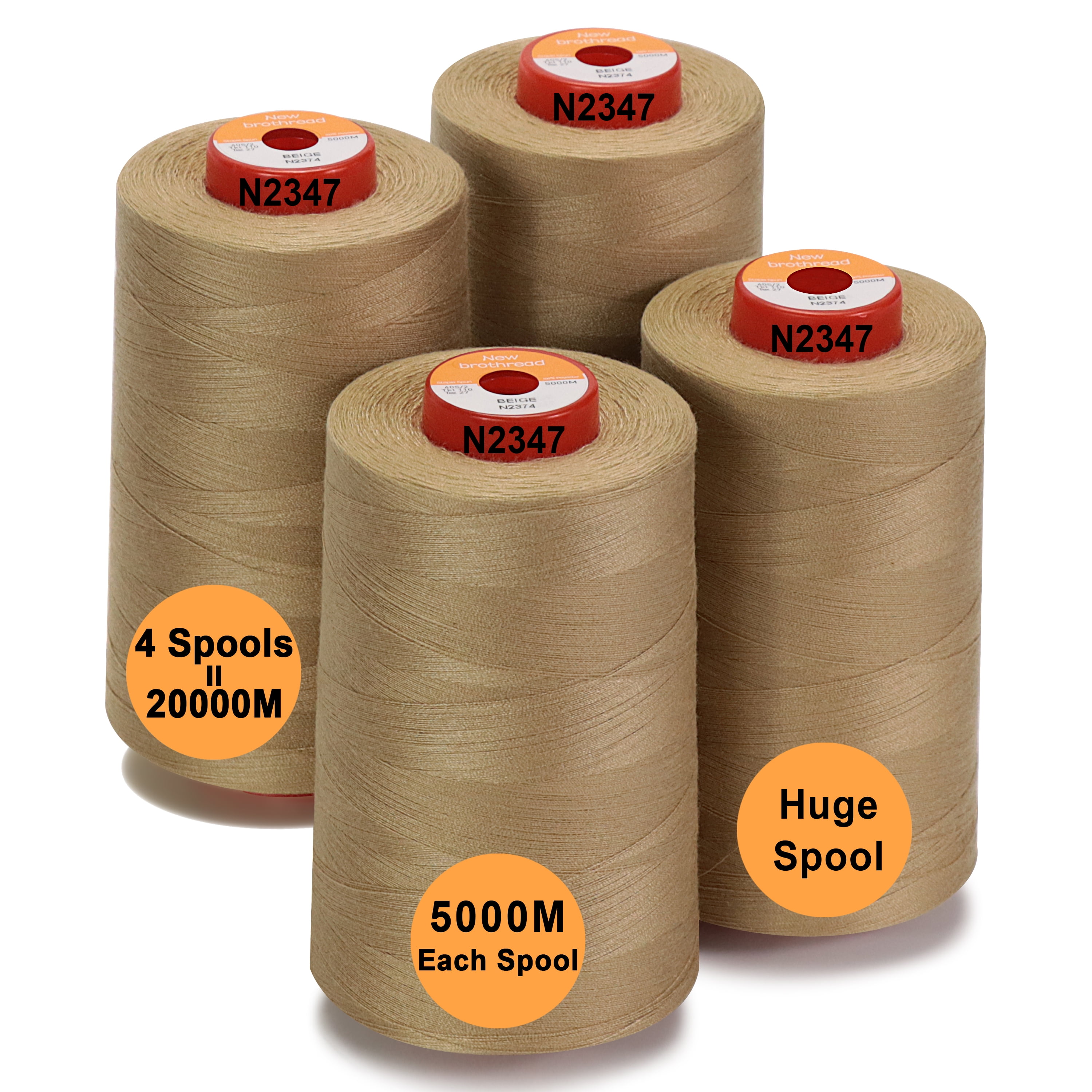 New brothread 4 Large Cones of Polyester Sewing Serger Quilting Thread ...