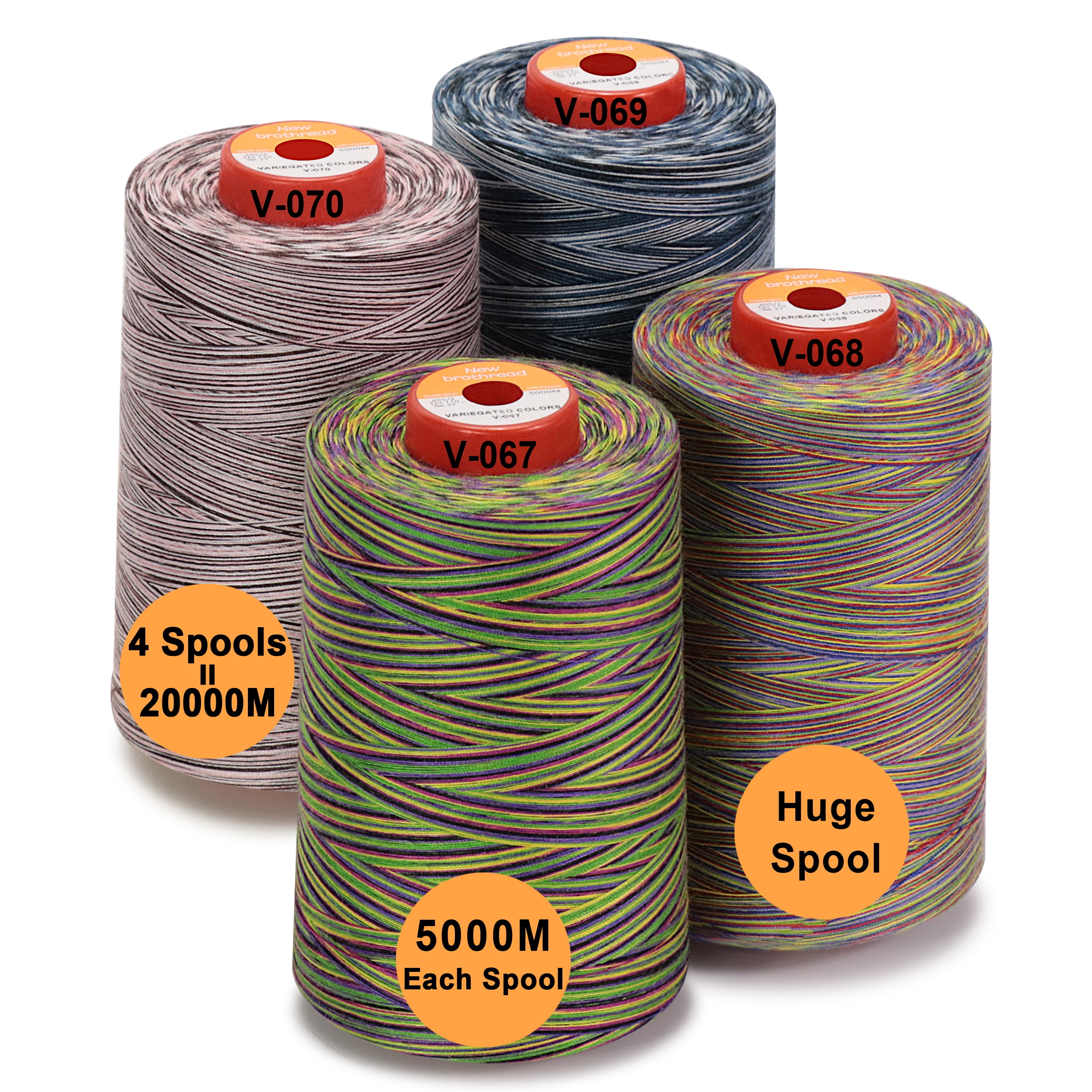 New brothread Polyester Sewing Quilting Thread - 4 Large Machine Spools ...