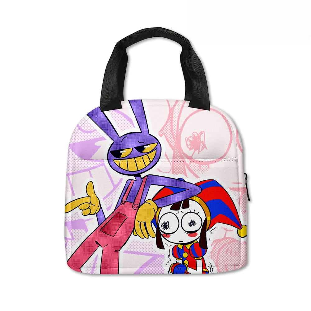 New cartoon anime cool digital circus print lunch bag, large-capacity ...