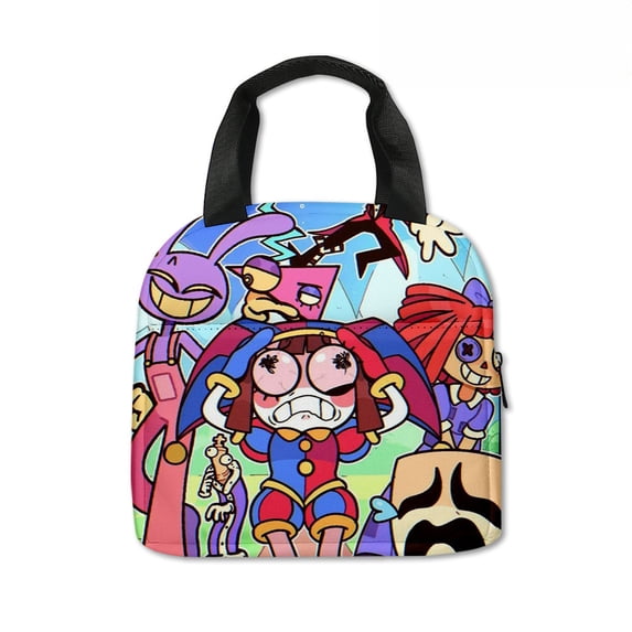 New cartoon anime cool digital circus print lunch bag, large-capacity ...