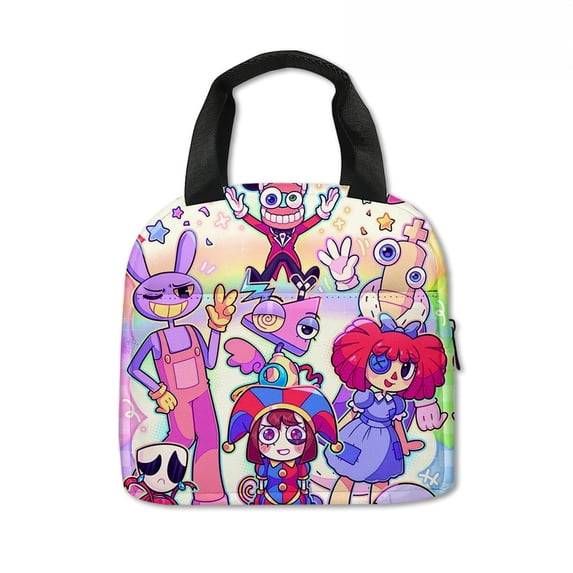 New cartoon anime cool digital circus print lunch bag, large-capacity ...