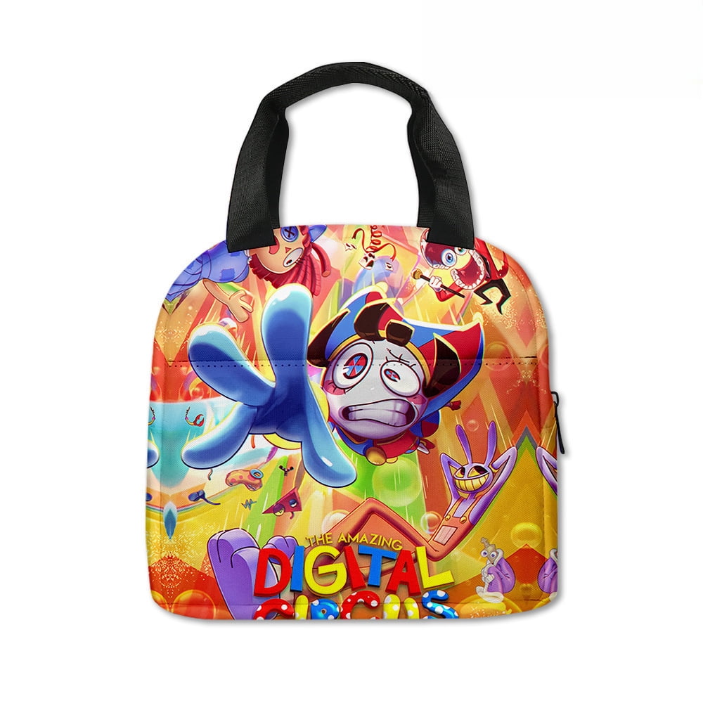 New cartoon anime cool digital circus print lunch bag, large-capacity ...