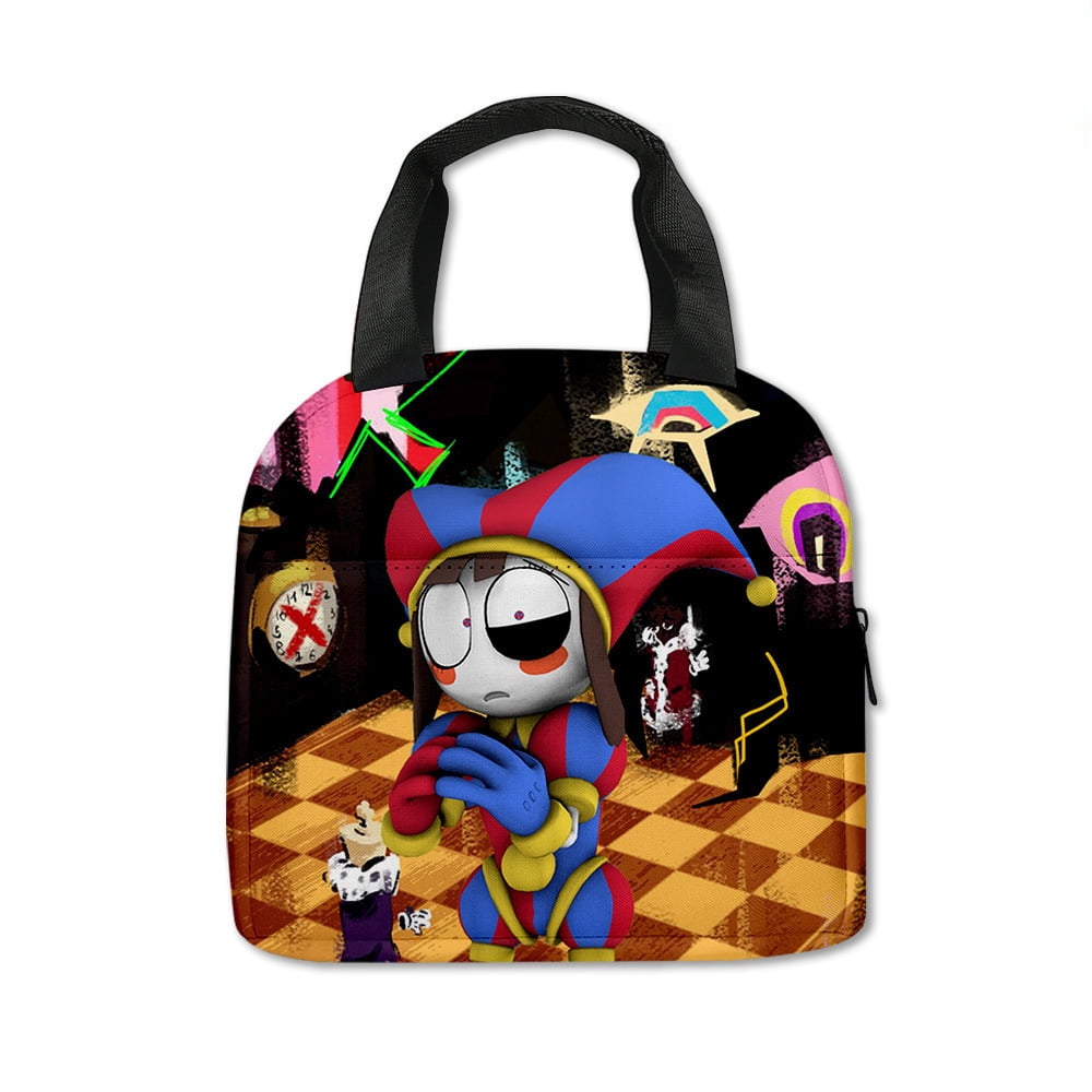 New cartoon anime cool digital circus print lunch bag, large-capacity ...