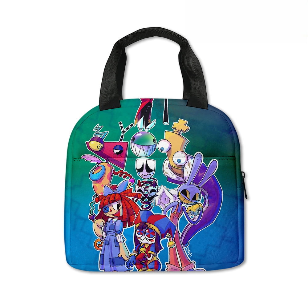 New cartoon anime cool digital circus print lunch bag, large-capacity ...