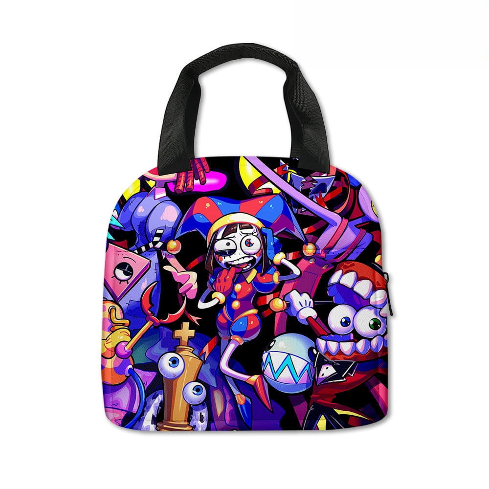 New cartoon anime cool digital circus print lunch bag, large-capacity ...