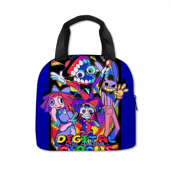 New cartoon anime cool digital circus print lunch bag, large-capacity ...