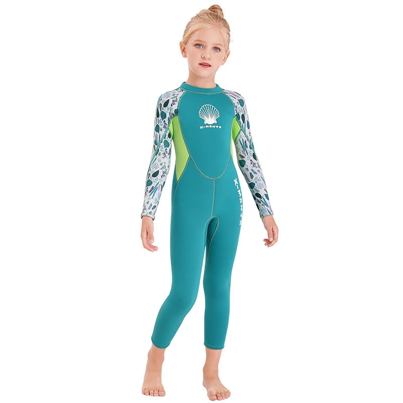 New children's diving suit 2.5MM one-piece warm winter swimsuit girls ...