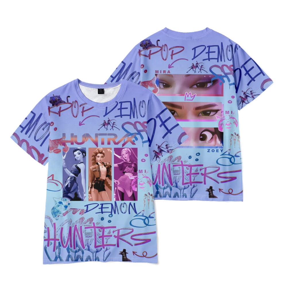 New cute cartoon 3D printed round-neck short-sleeve unisex casual ...