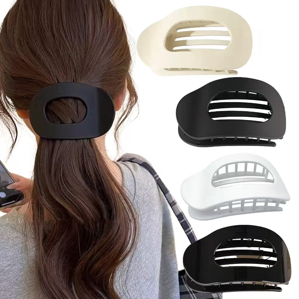 New flat retro elegant oval hair clip with a back of the head disc and ...