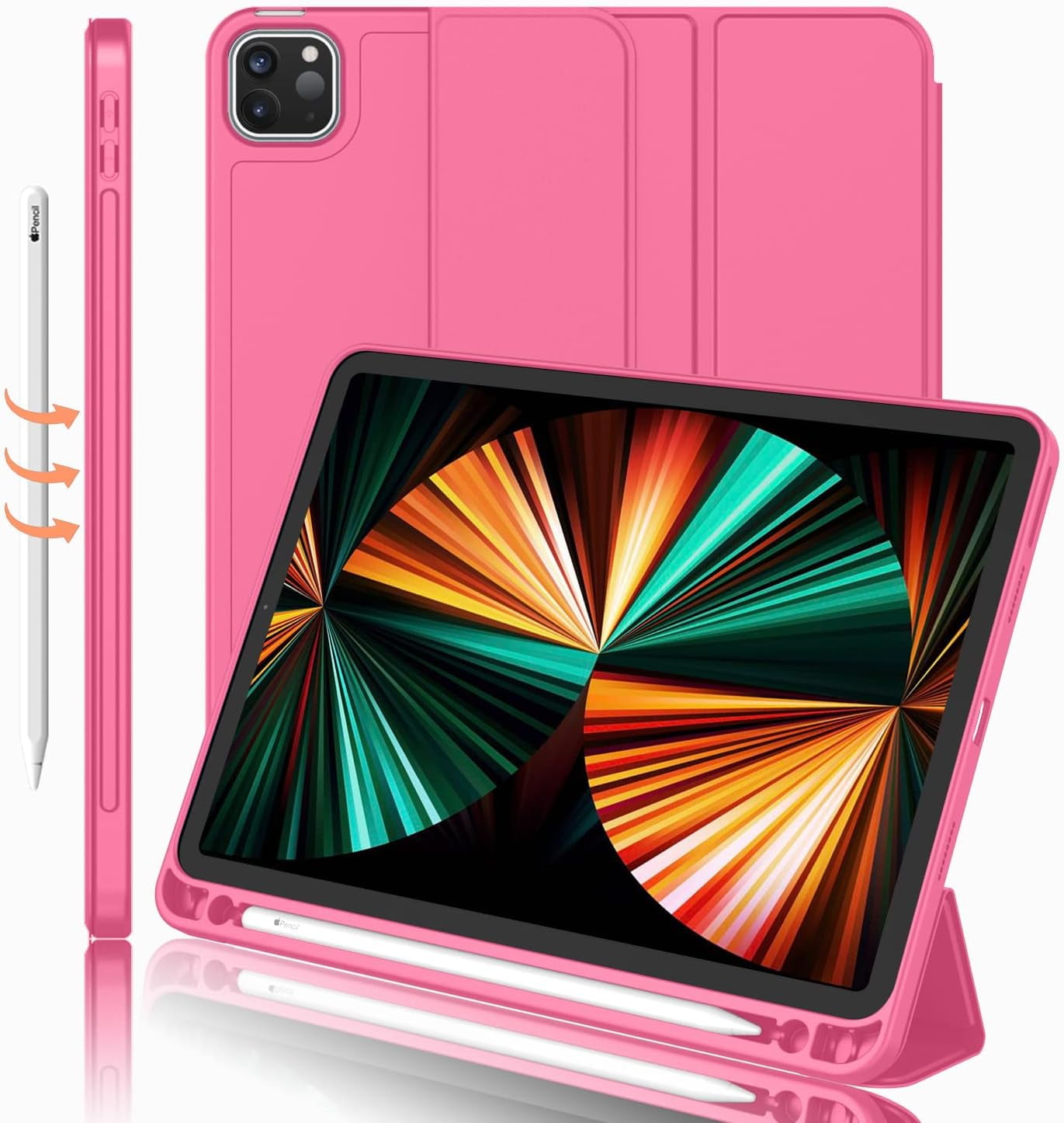 New iPad Pro 12.9 Case 2022(6th Gen)/2021(5th Gen) with Pencil Holder [Support iPad 2nd Pencil ...