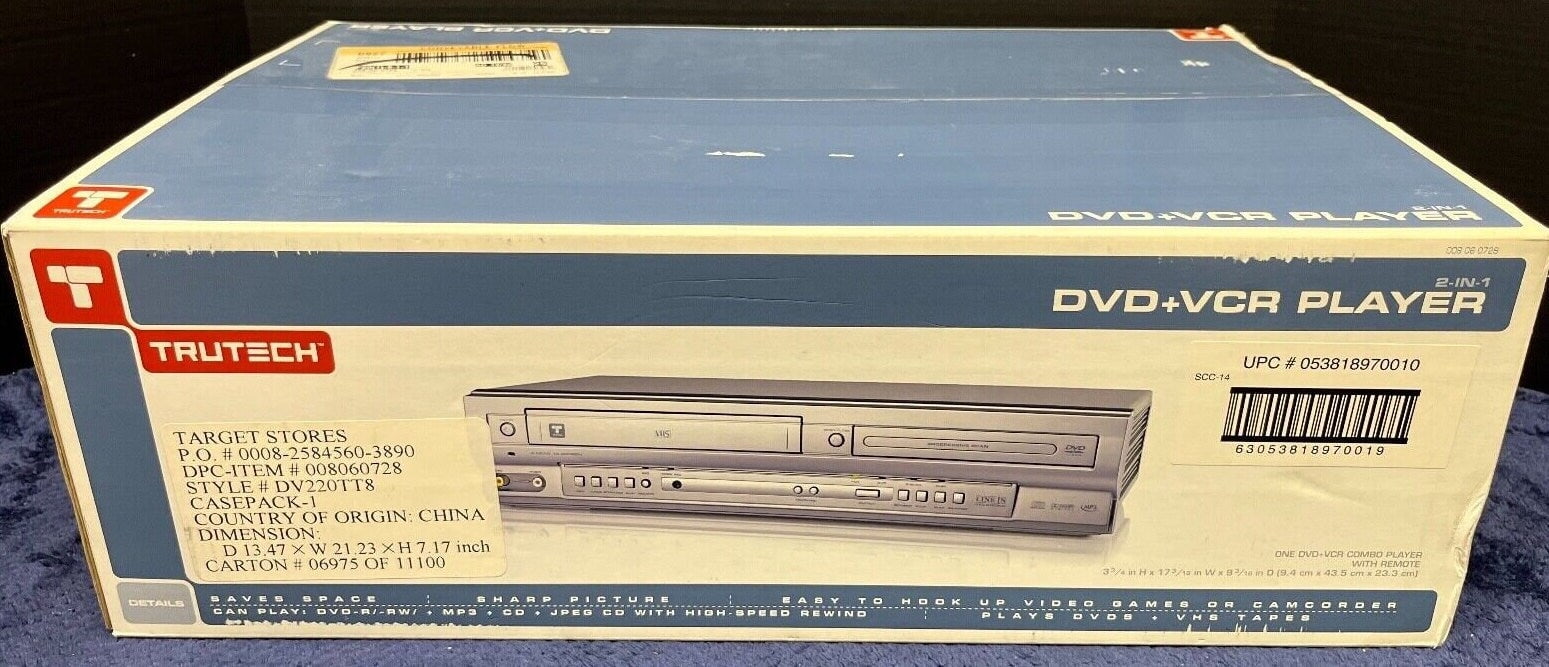 New in Box Trutech Funai DV220TT8 DVD VCR Combo with Hdmi Adapter ...