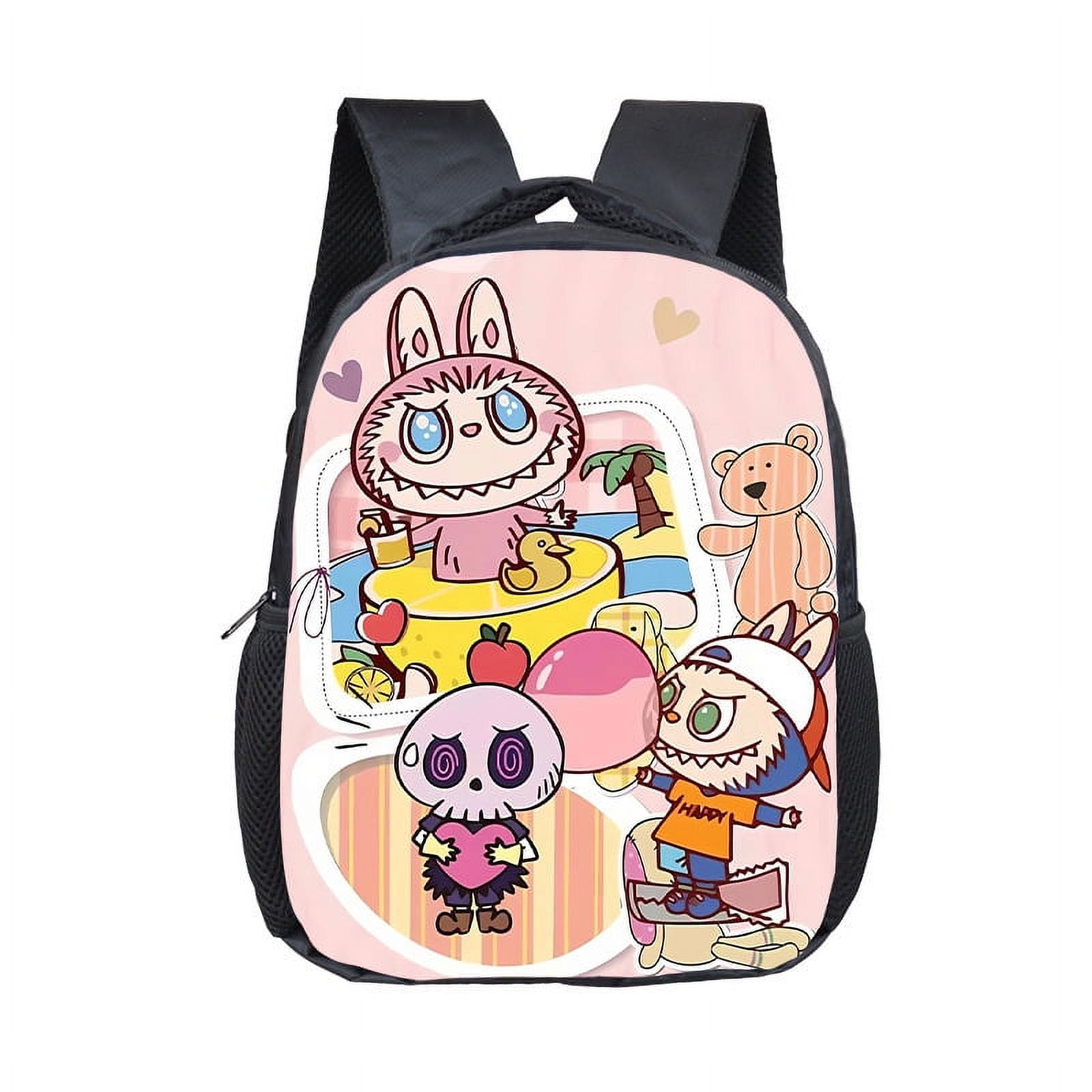 New labubu mini school bag, children's cute cartoon DIY backpack ...
