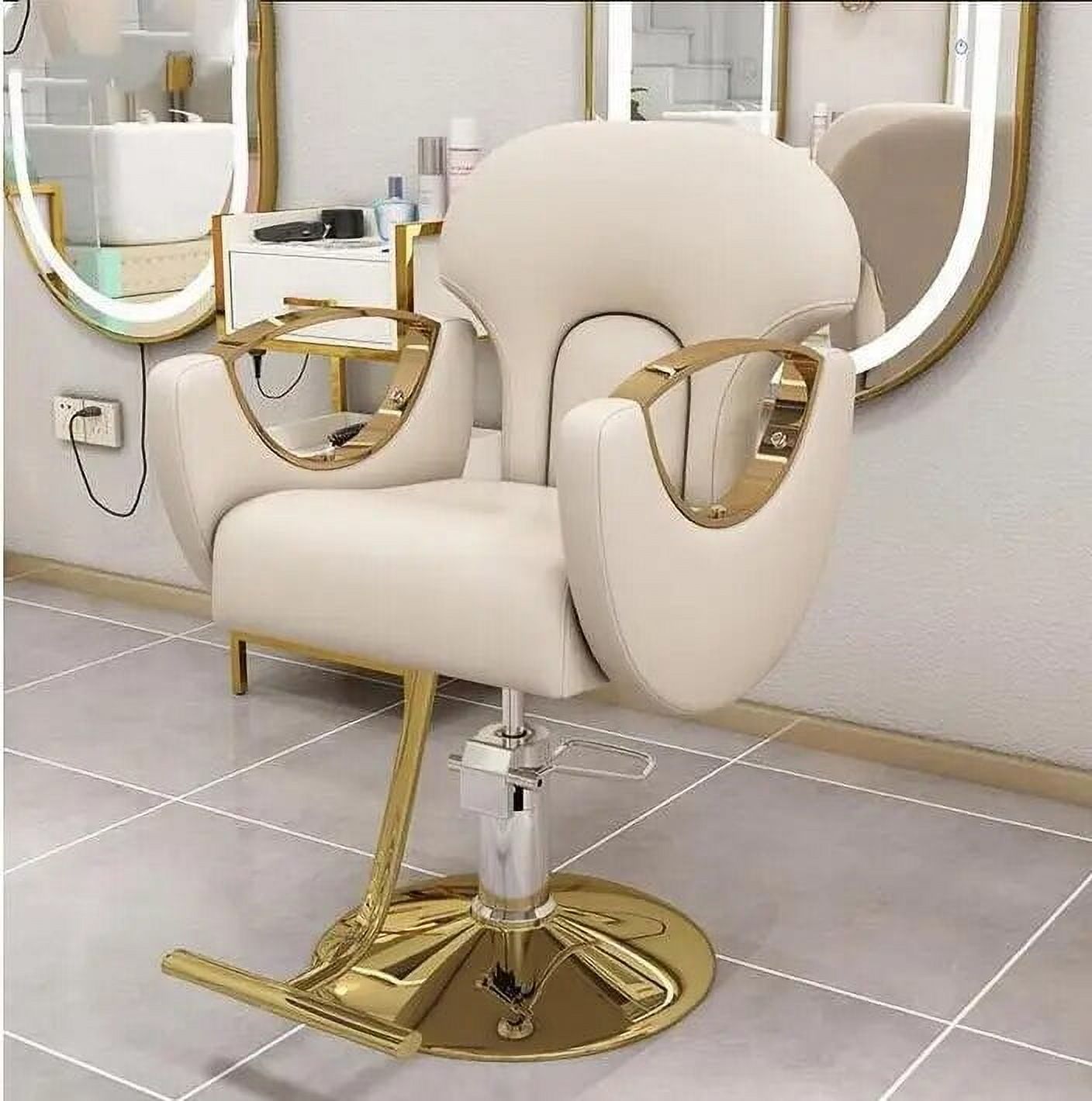 New luxury hydraulic tilting salon chair golden barber chair furniture ...