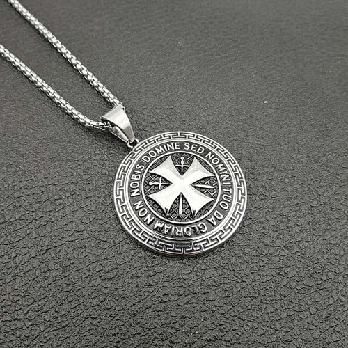 New model The Knights Templar Iron Cross Pendant Necklaces for Men ...