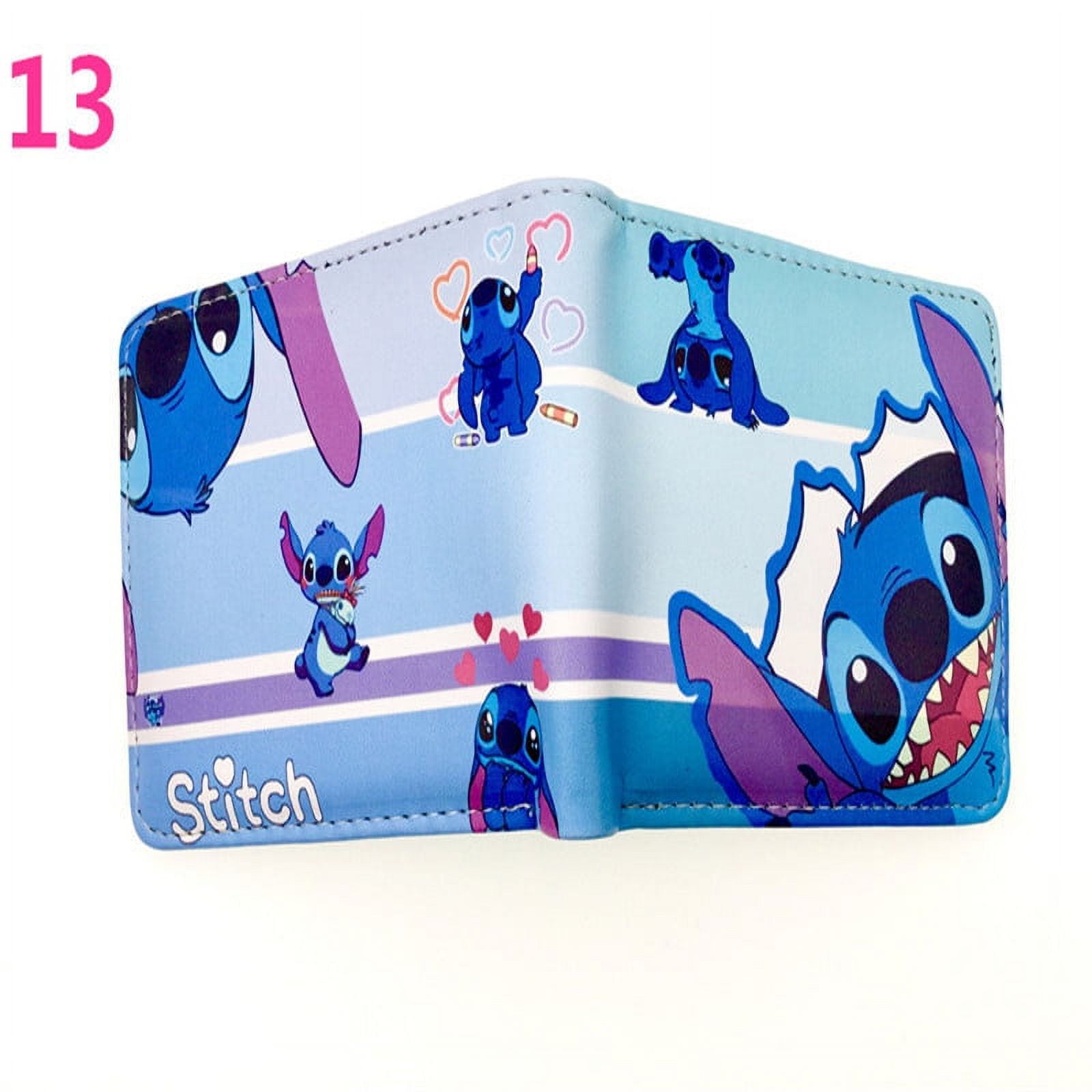 New pink Stitch short wallet, cartoon cute interstellar baby Stitch PU ...