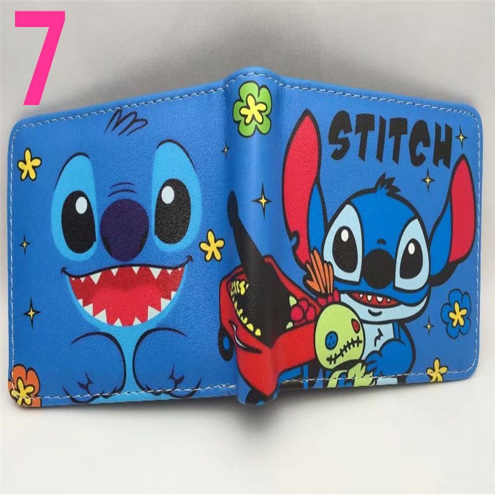 New pink Stitch short wallet, cartoon cute interstellar baby Stitch PU ...