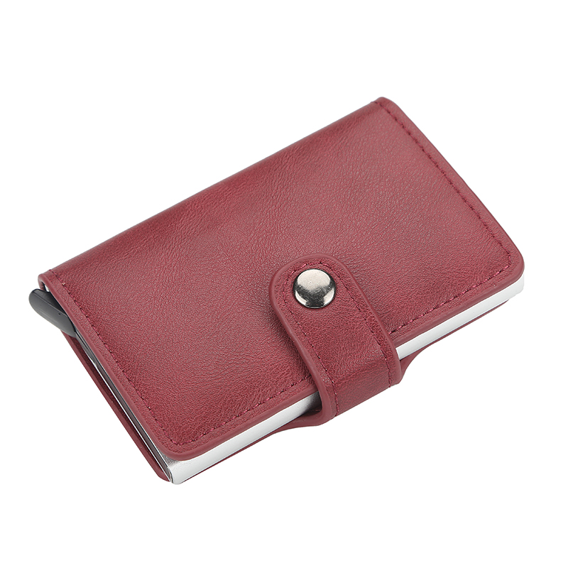 New rfid blocking protection men wallet id holder leather metal ...