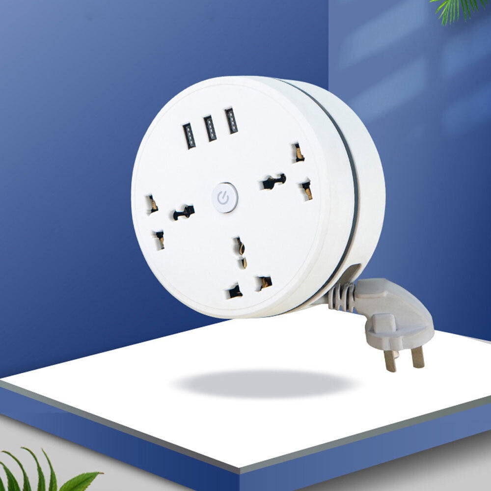 New round power plug USB socket charging multi-function universal ...