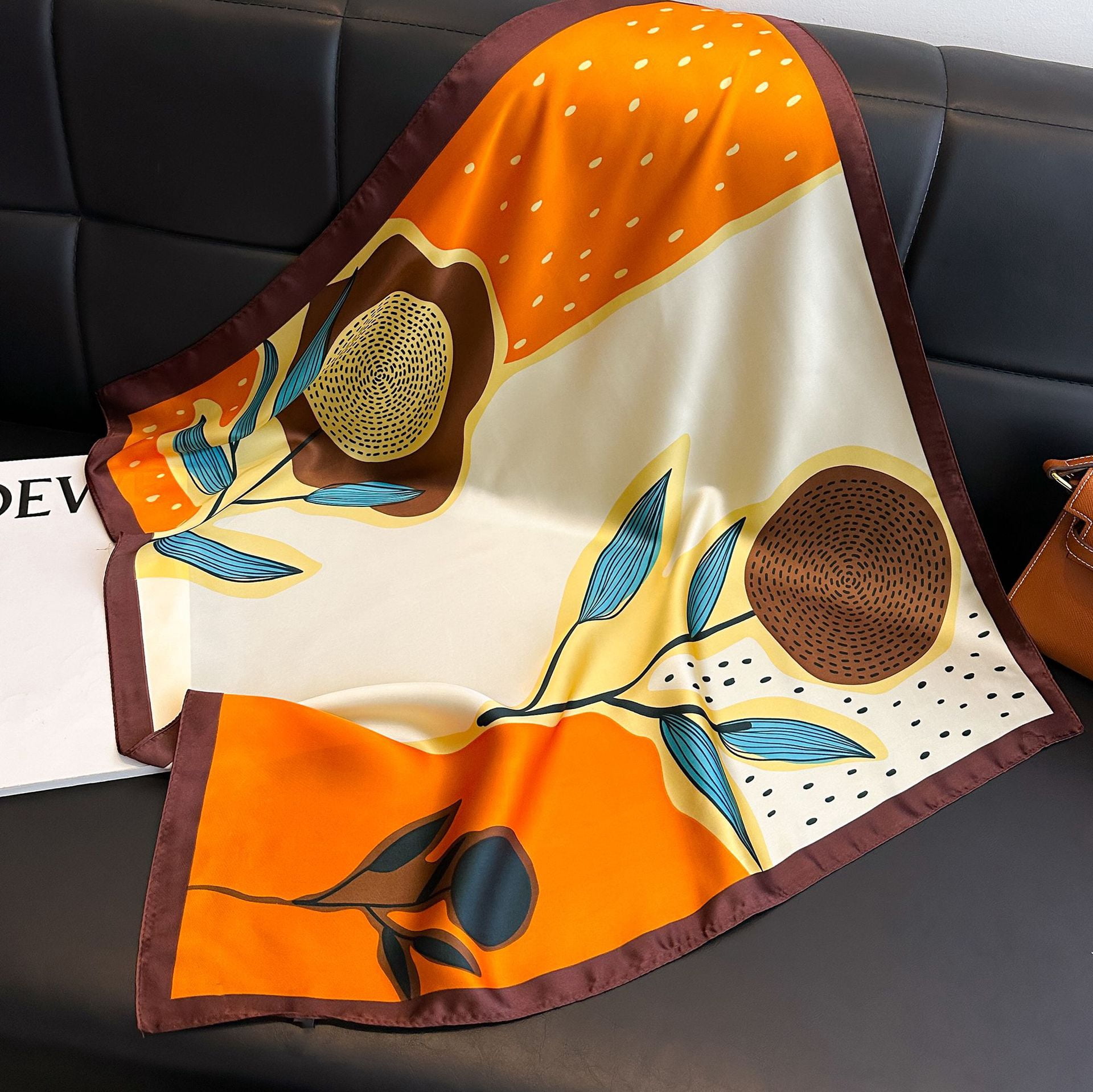 New square scarf, small silk scarf, satin imitation silk, women's ...