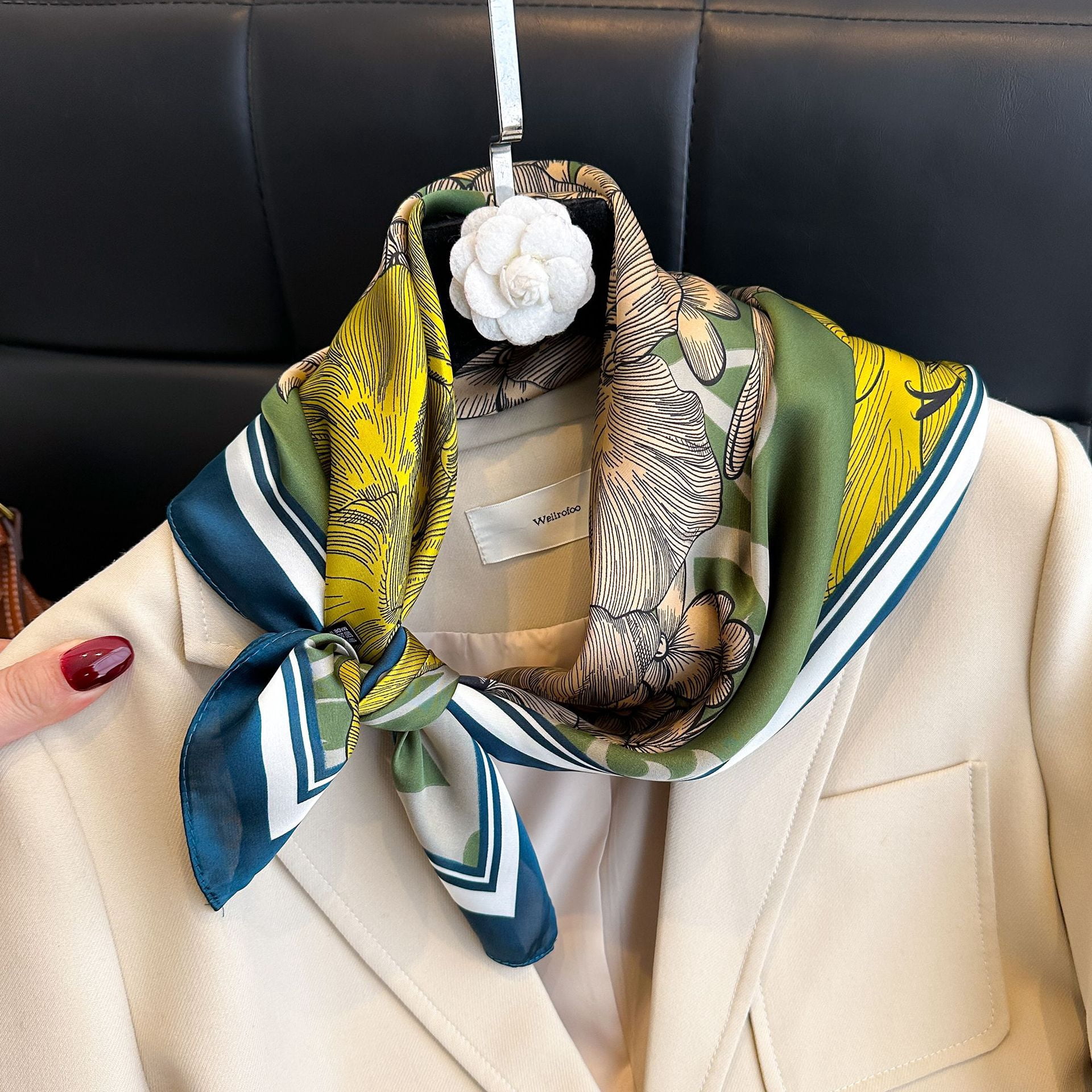 New square scarf, small silk scarf, satin imitation silk, women's ...