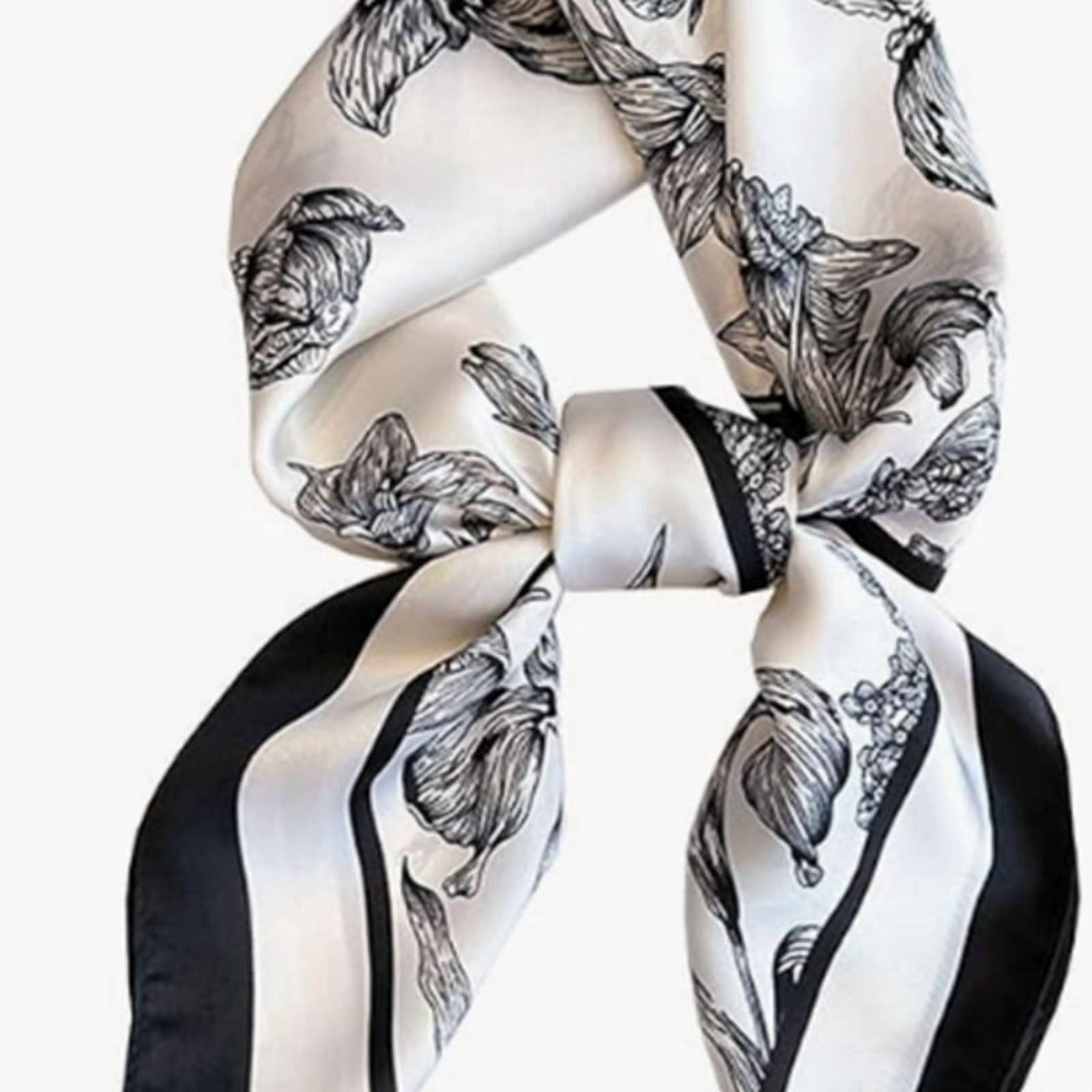 New square scarf, small silk scarf, satin imitation silk, women's ...