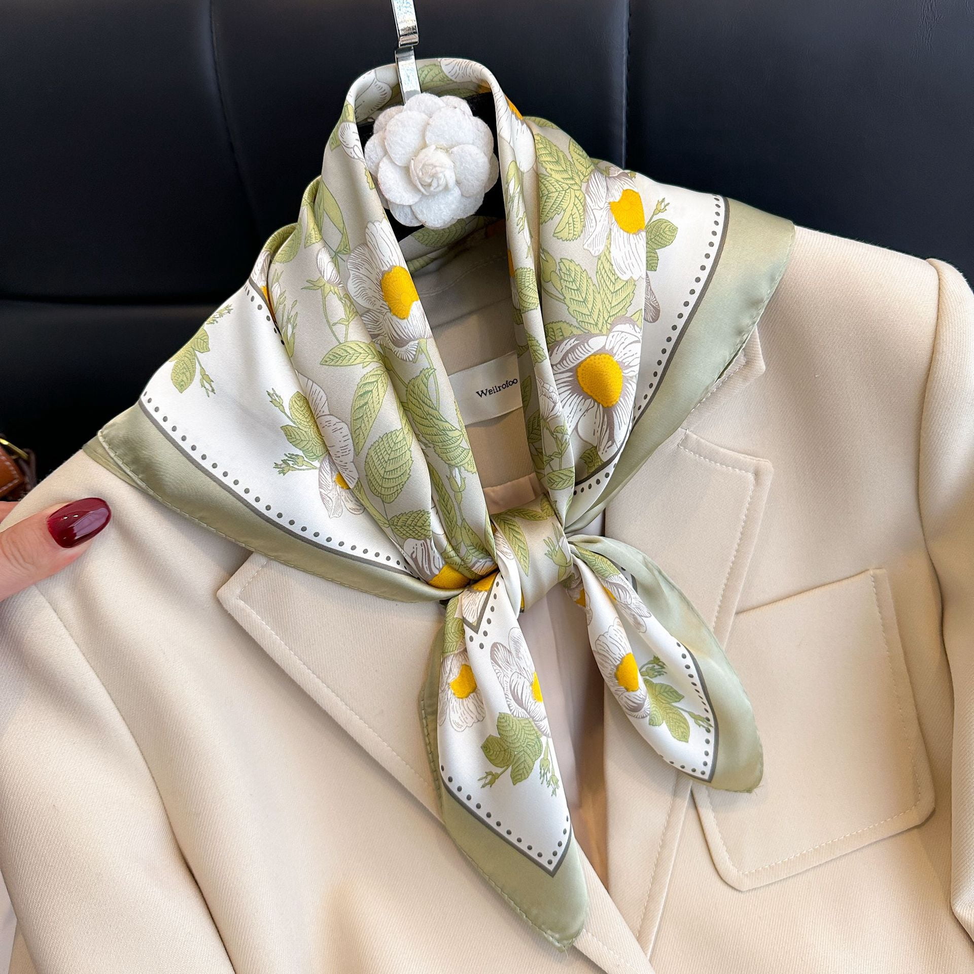 New square scarf, small silk scarf, satin imitation silk, women's ...