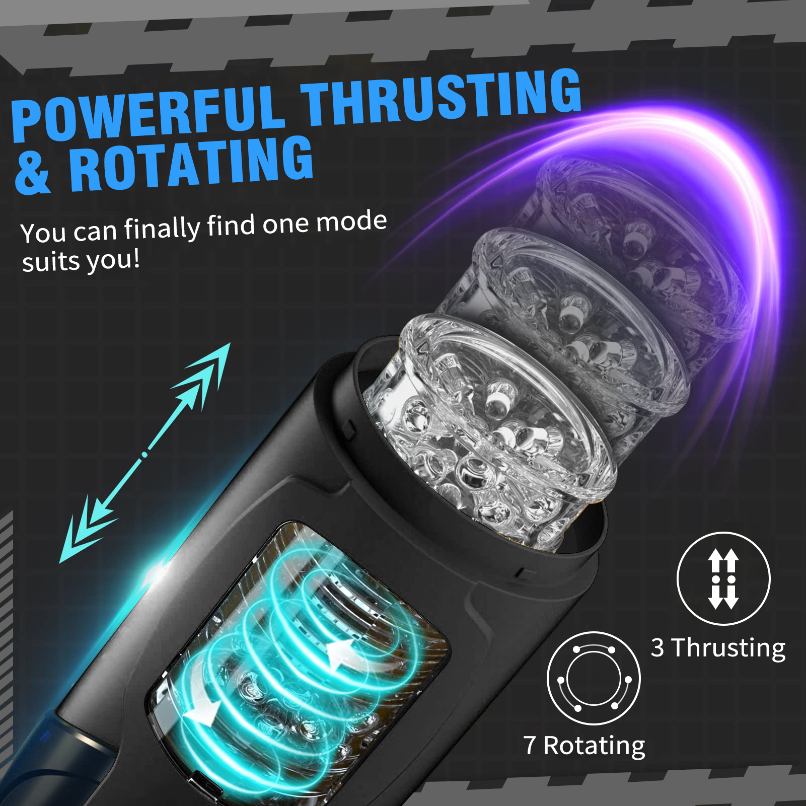 New Upgraded Sextoy Automatic Male Masturbator Cup With 7 Thrusting
