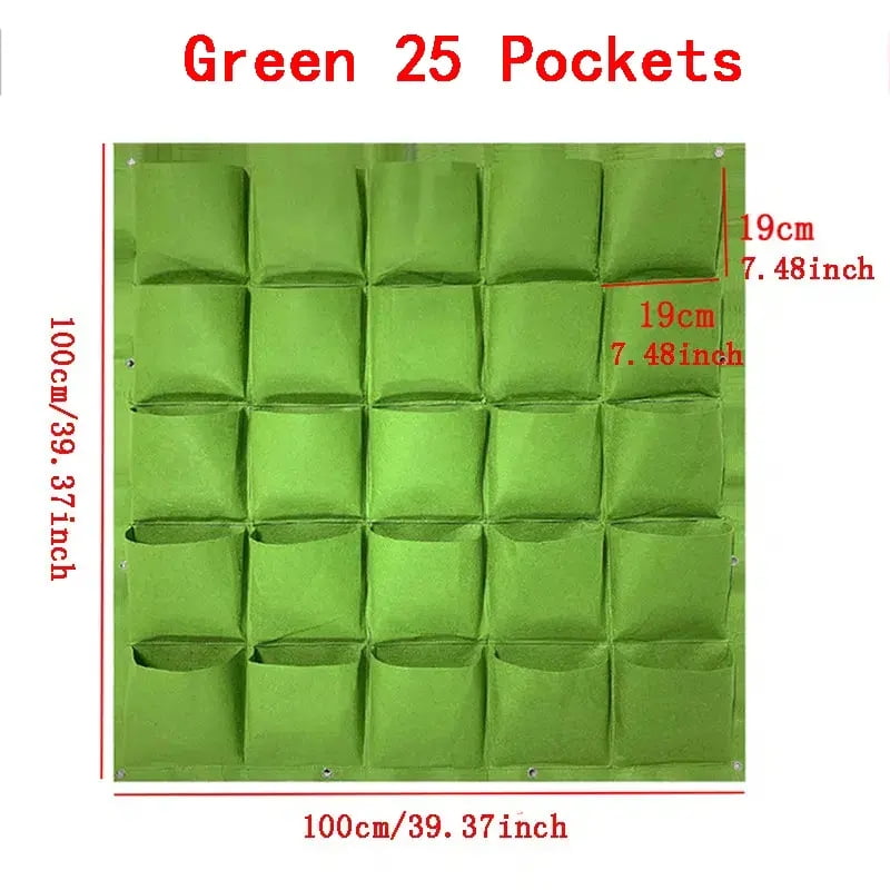 New wall hanging pockets planting bags flower pot home garden grow bag ...