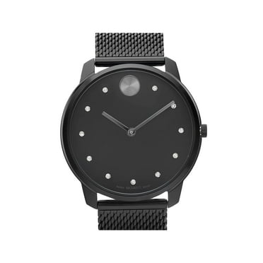 Movado Bold 34mm Ion-Plated Steel Blue Dial Quartz Ladies Watch 3600499 ...